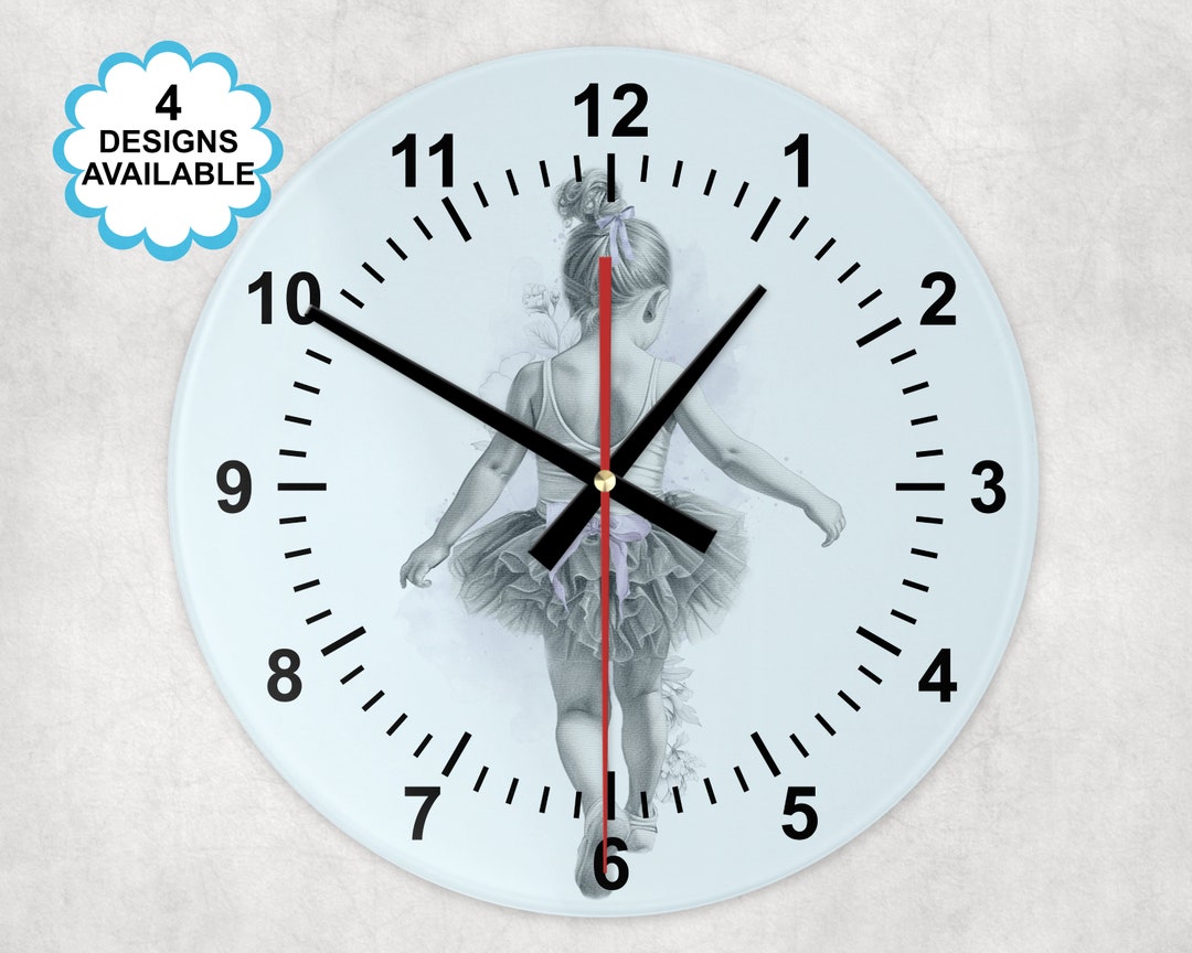 Glass Ballerina Wall Clock – Ballet Dancer Clock for Girls' Room ...