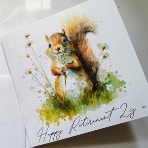 Cute Squirrel Greetings Card Editable Text for a Personalised Touch ...