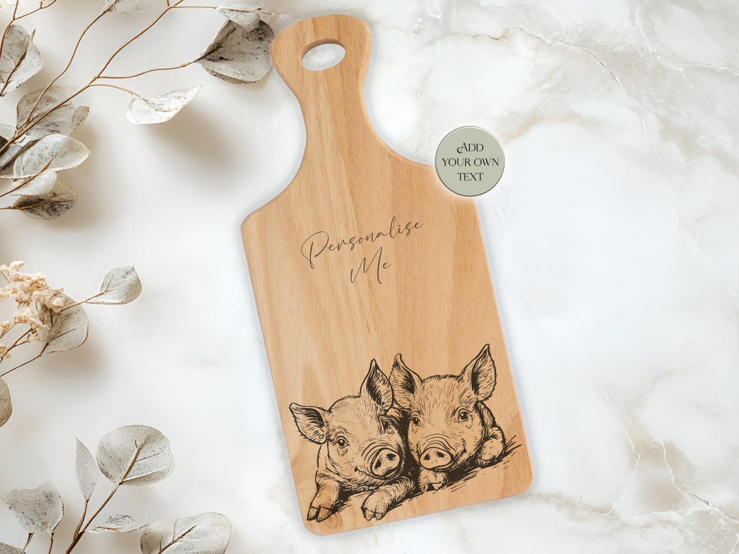 Personalised Wooden Pig Cutting Board – Farmhouse Style – Custom ...