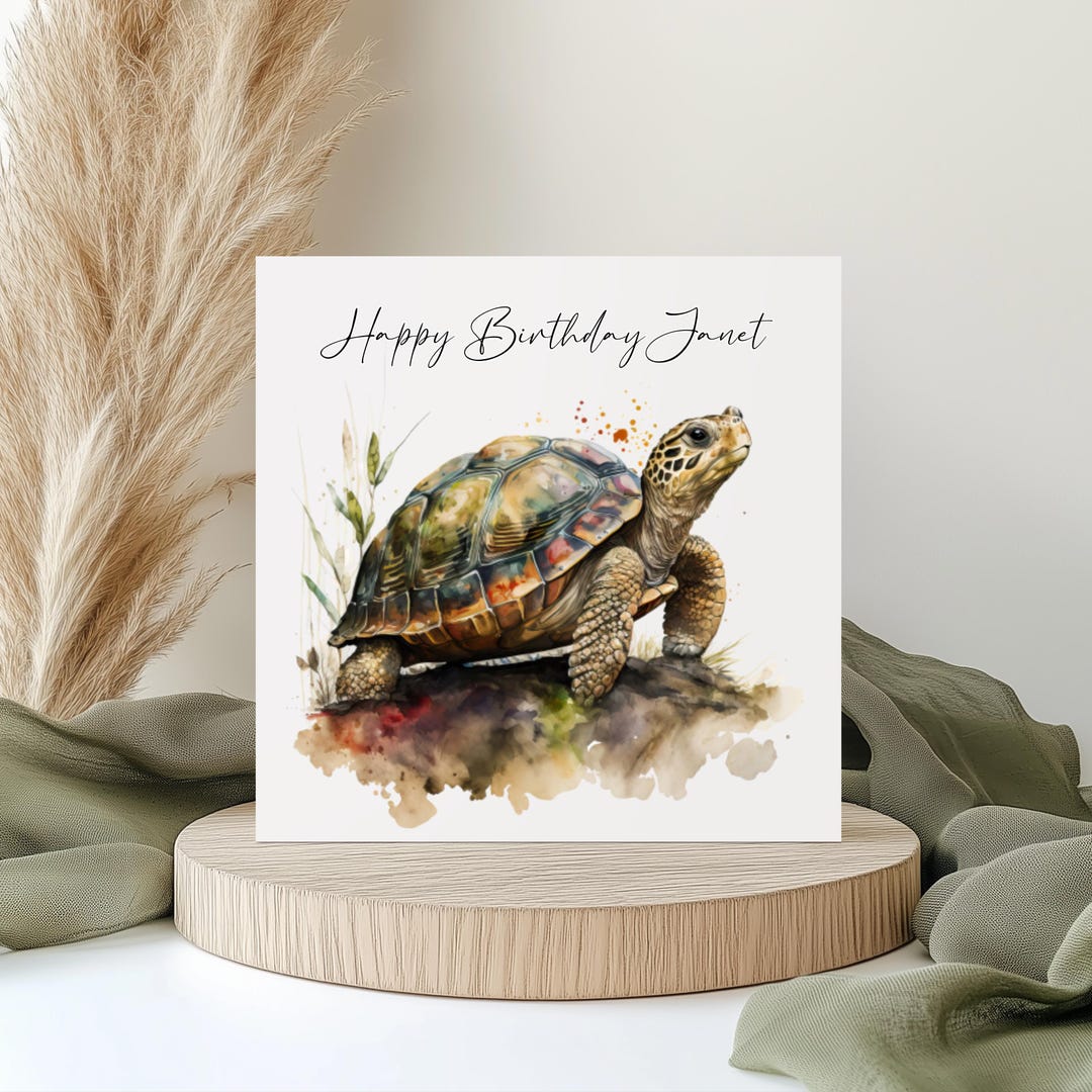 Personalised Tortoise Birthday Card – Thank You, Get Well or Just ...