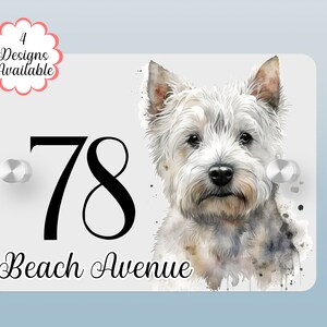 Watercolour Acrylic West Highland House Sign. House Number. House Sign ...
