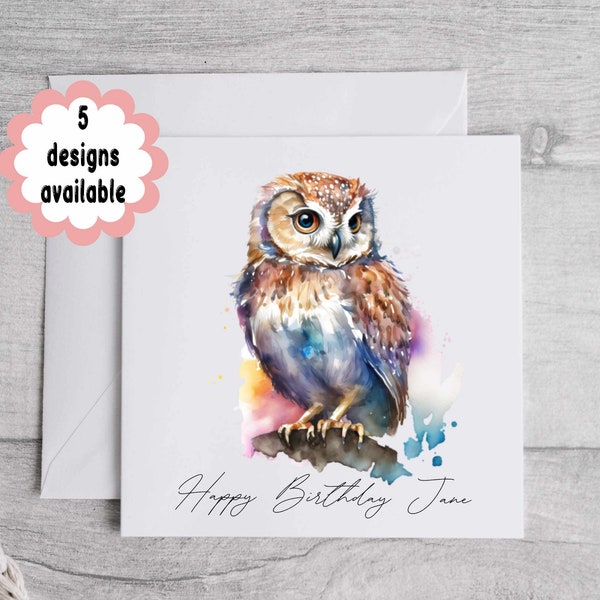 Owl Birthday Card - Etsy