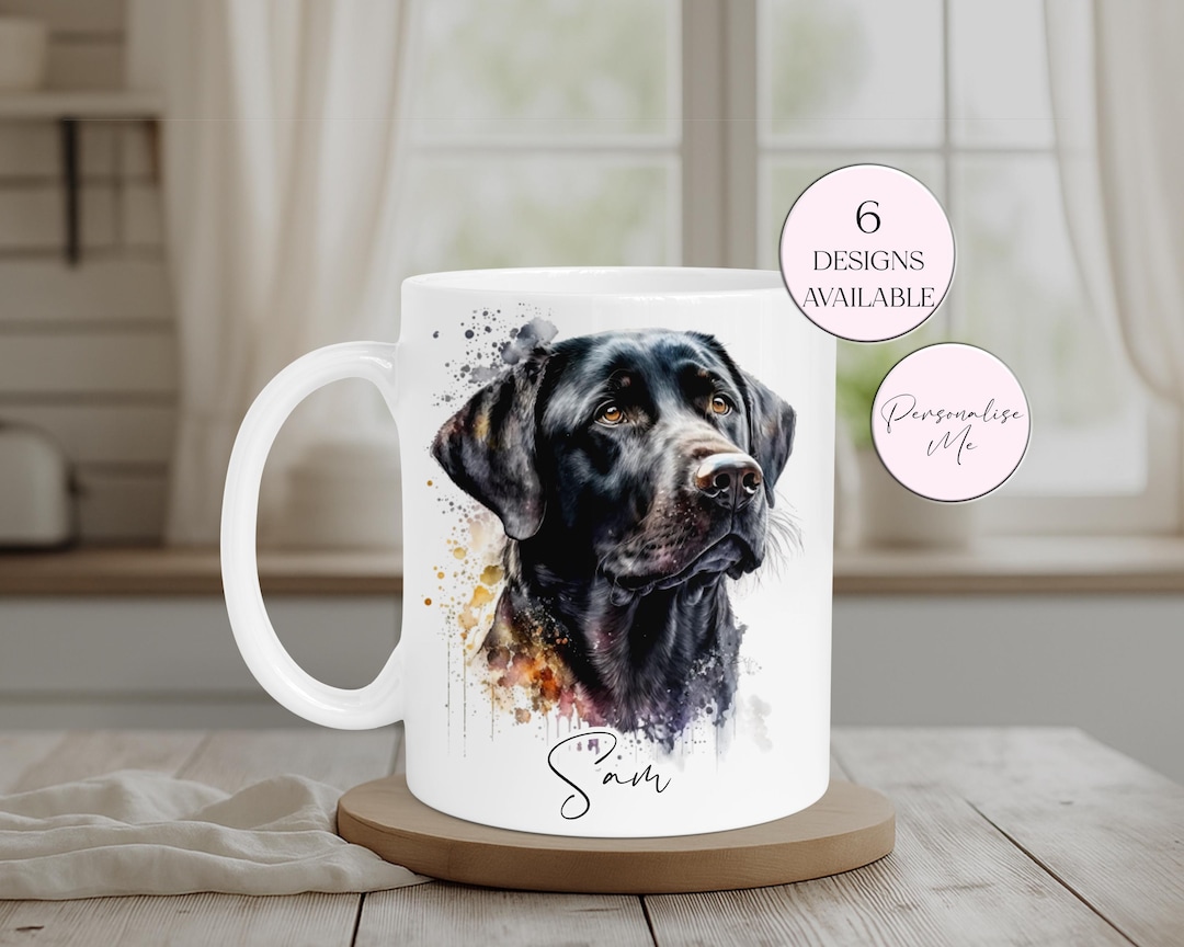 Personalised Black Labrador Mug and Coaster Set – Dog Lover - Lab ...