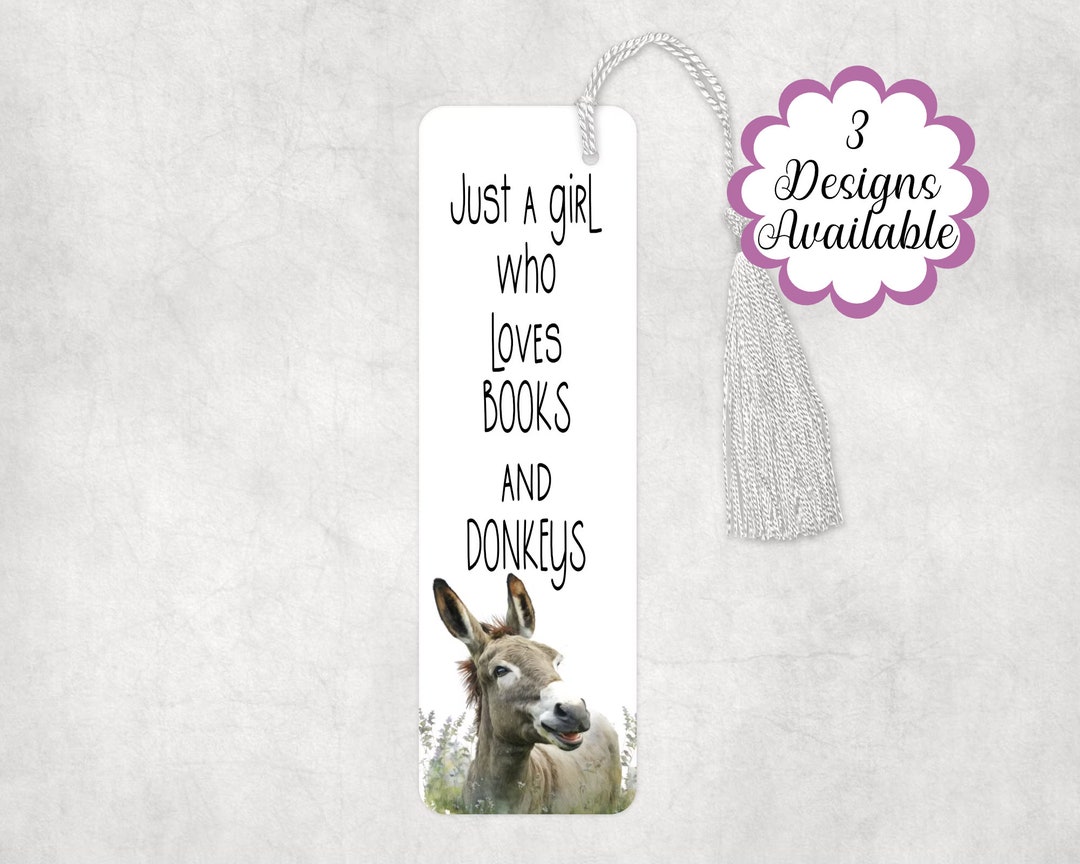 Metal Cute Donkey Bookmark – Custom-made Tassel Large Bookmark – Unique ...