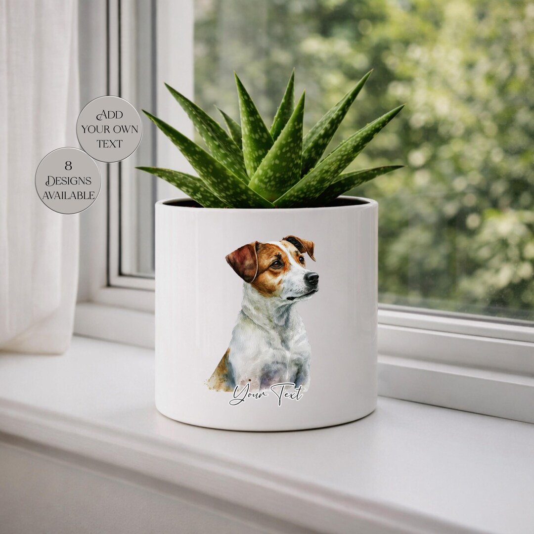 Personalised Jack Russell Plant Pot | Custom Planter | Dog Lover Gift ...