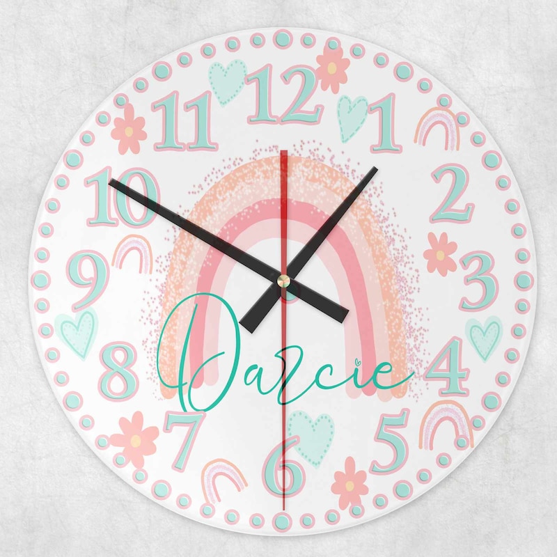Rainbow Wall Clock - Etsy