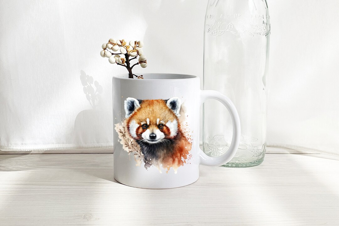 Personalised Watercolour Red Panda Mug – Cute Red Panda Lover Gift ...