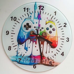 Glass Gaming Wall Clock - Level up Your Boys' Room With Gamer Décor - Etsy