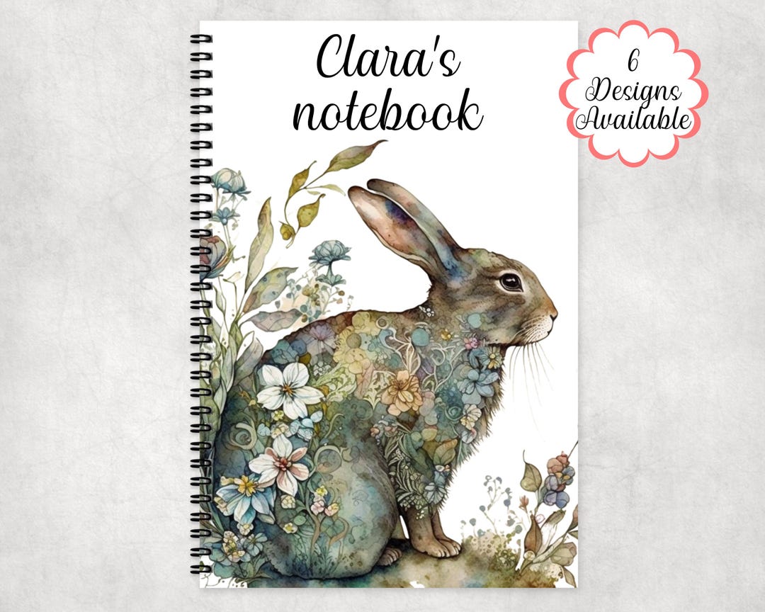 Cute Rabbit Notebook | A4/A5 Notepad/journal | Beautiful Bunny Writing ...