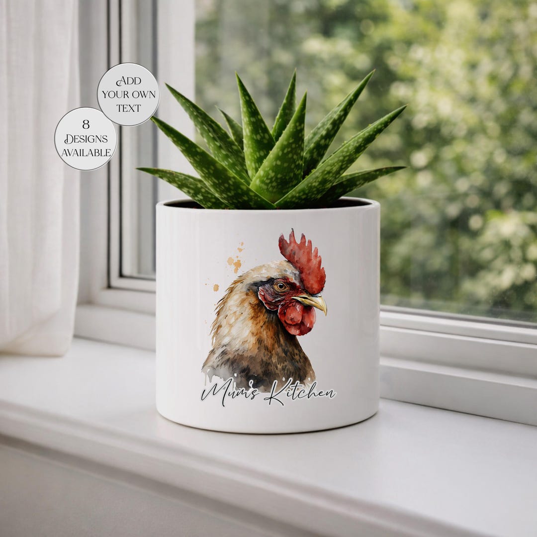 Personalised Chicken Plant Pot | Custom Hen Plant Pot | Chicken Lover ...