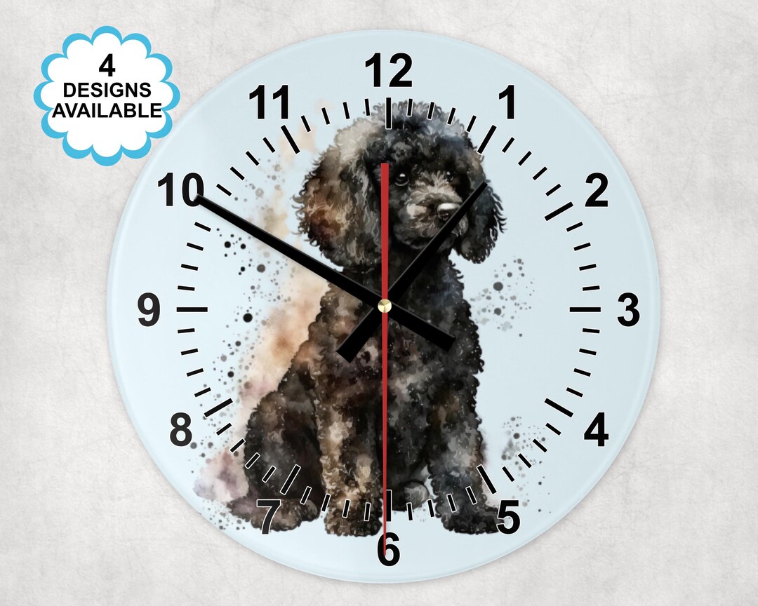 Elegant Glass Poodle Wall Clock – Decorative Dog Lover’s Home Décor ...