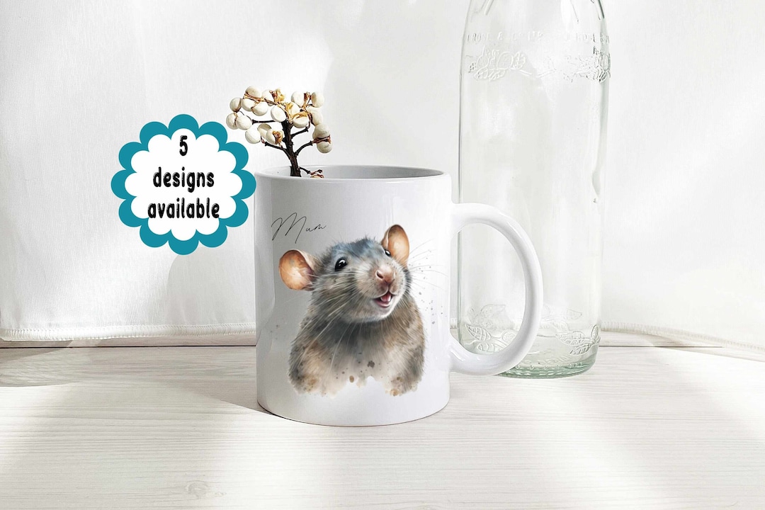 Personalised Watercolour Rat Mug, Rat Gift, 5 Designs Available ...