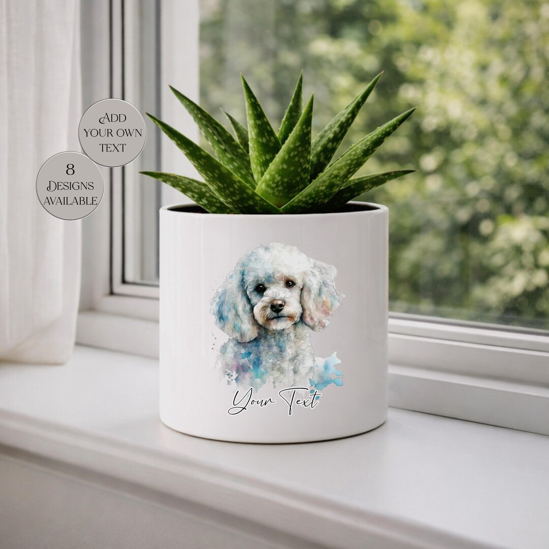 Personalised Poodle Plant Pot | Dog Lover Gift | Succulent Planter ...