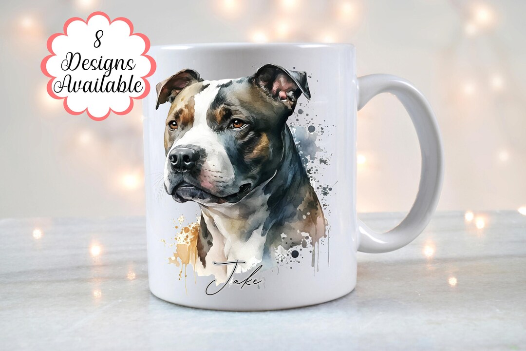 Personalised Staffordshire Bull Terrier Mug & Coaster Set – Staffie Dog ...
