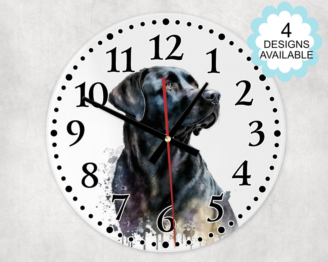 Beautiful Glass Watercolour Labrador Clock – Dog Art Home Décor, Gift ...