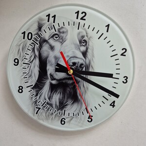 Beautiful Glass Sketched Irish Setter Wall Clock. Unique Dog Lover Gift ...