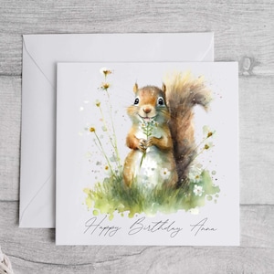 Cute Squirrel Greetings Card Editable Text for a Personalised Touch ...