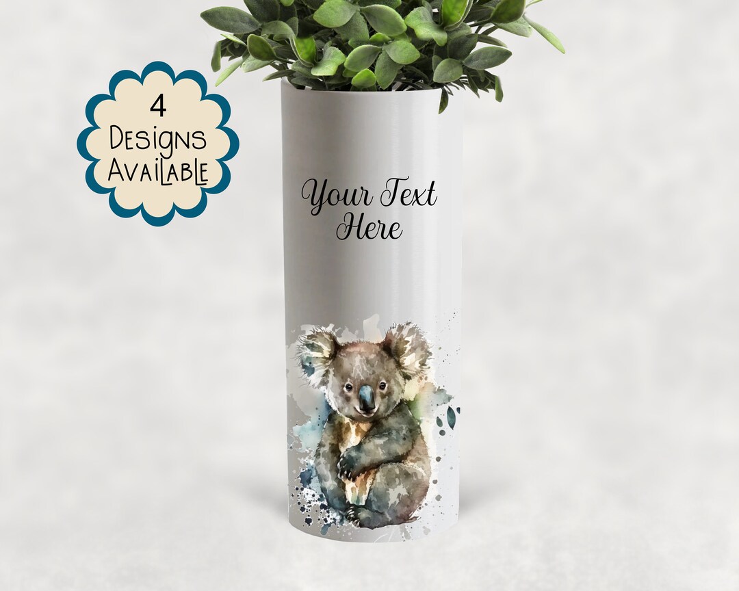 Watercolour Koala Bear Ceramic Vase/ Flower Pot With Custom Text the ...