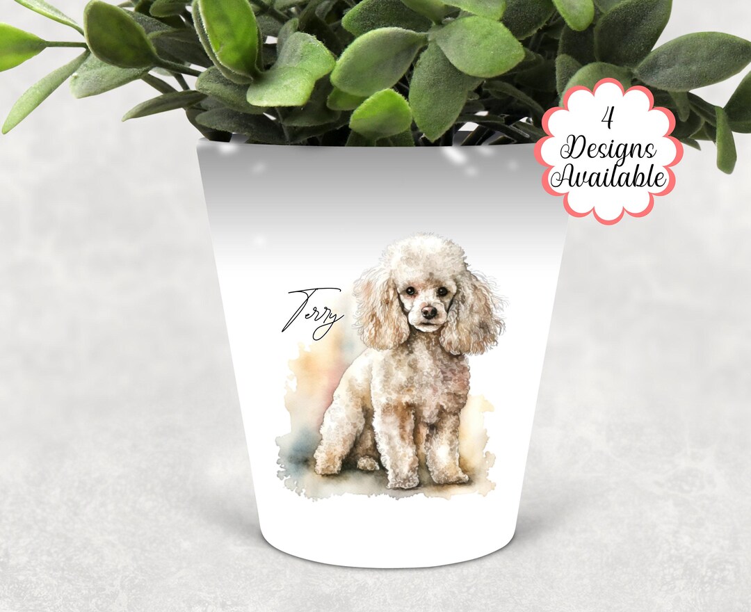 Poodle Printed Plant Pot, Dog Pen Pot / Makeup Brushes Holder - the ...