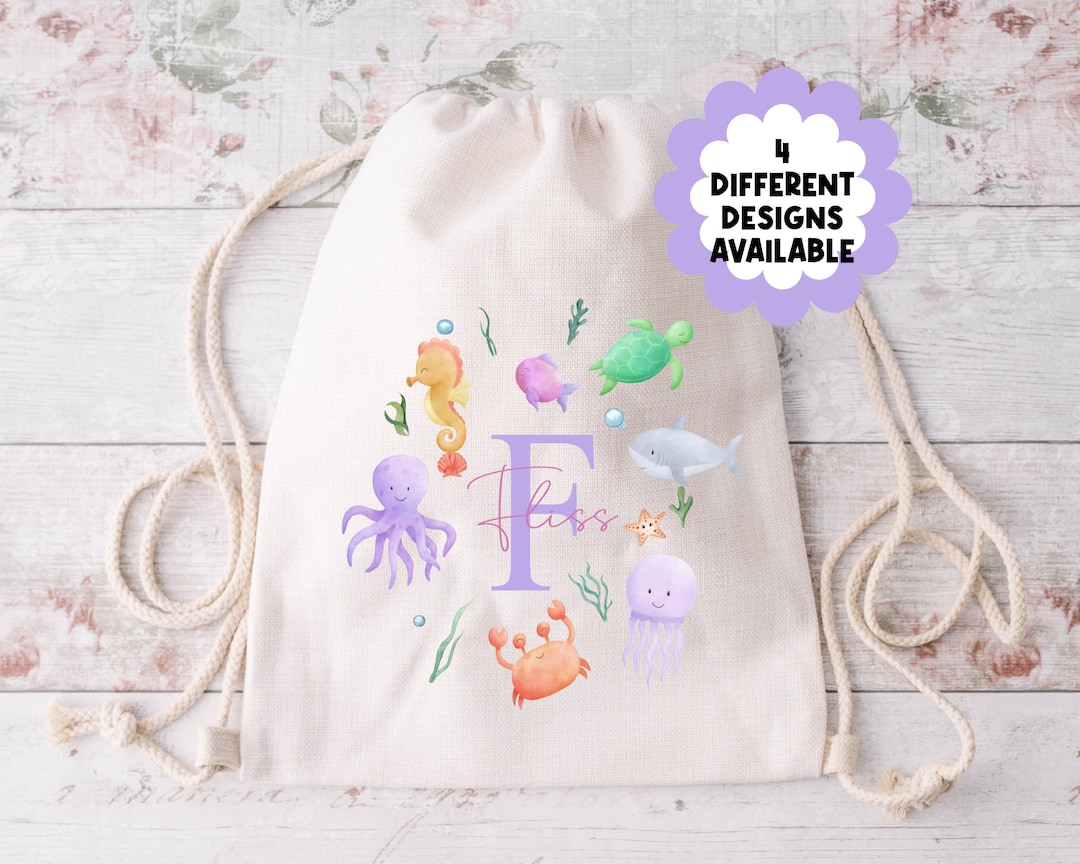 Under the Sea Adventures: Personalized Sea Life Drawstring Bag for ...
