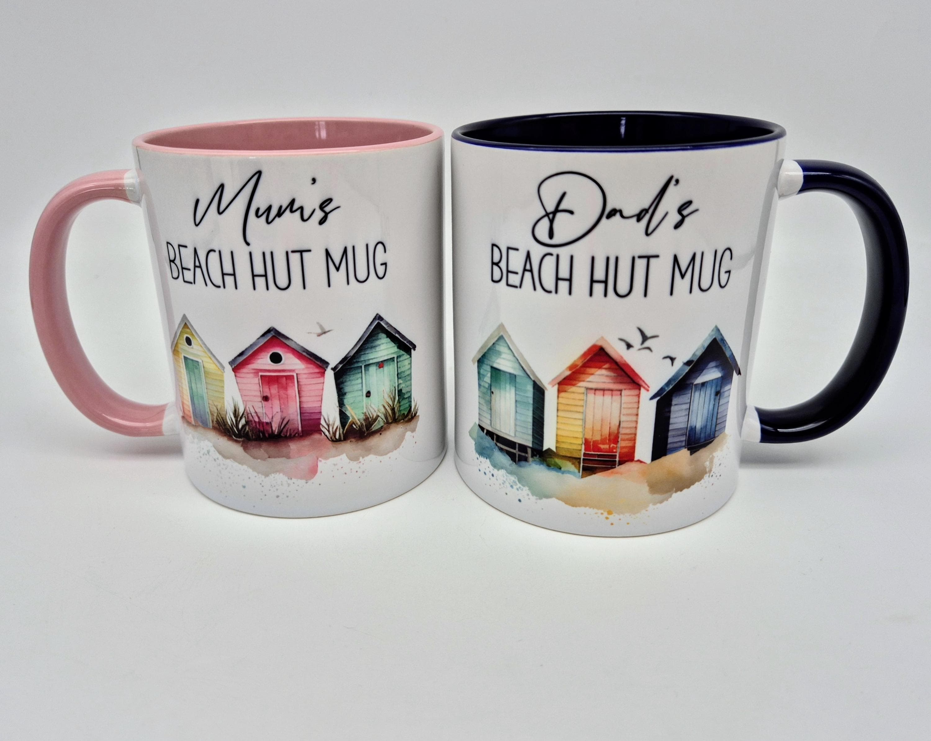 Personalised Beach Hut Mug and Coaster Set - Coastal Mug Gift for Beach ...