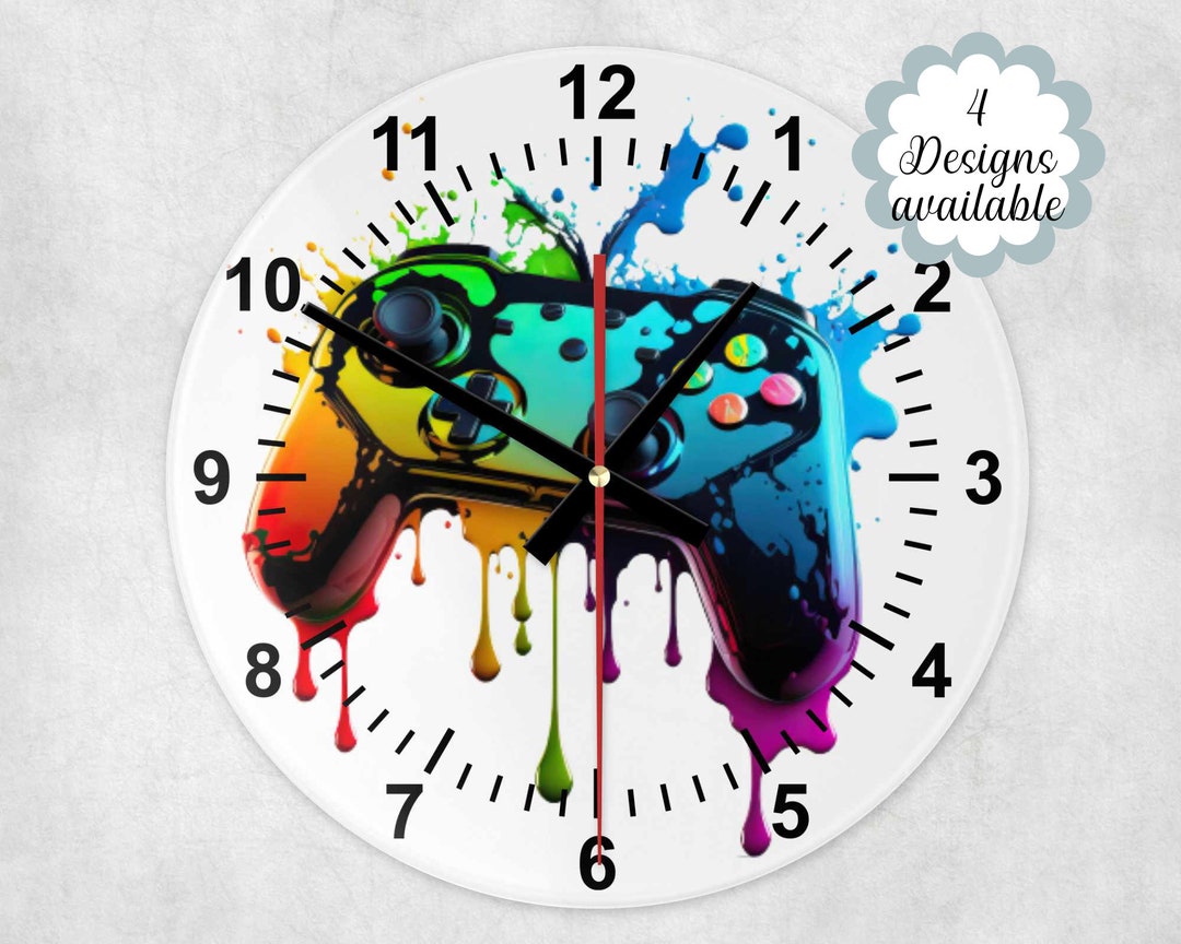 Glass Gaming Wall Clock - Level up Your Boys' Room With Gamer Décor - Etsy