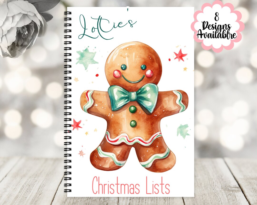 Personalised Gingerbread Man Notebook - Custom Christmas Notepad ...