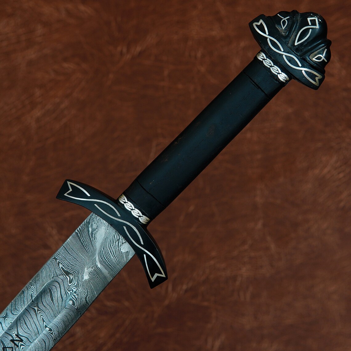 Northmen Sword Replica, Samurai Sword Black, Engraved Northmen Black ...