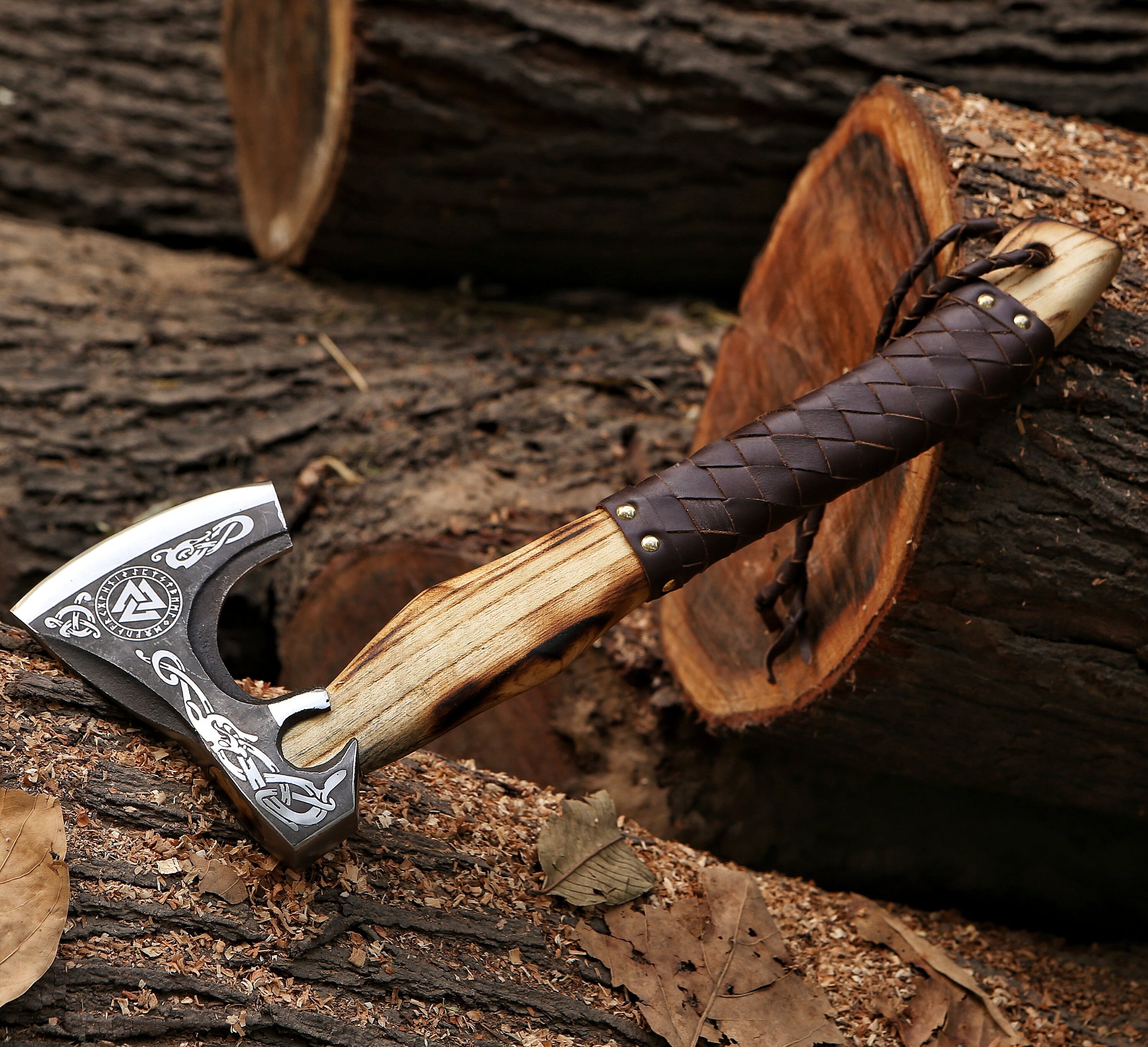 Handmade Viking Axe, Throwing Carbon Steel Rose Wood Shaft, Viking ...