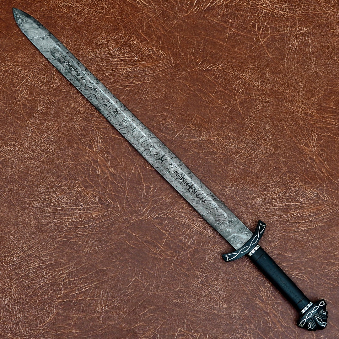 Northmen Sword Replica, Samurai Sword Black, Engraved Northmen Black ...