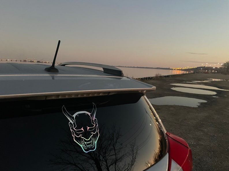 Oni Mask Japanese Oil Slick JDM Exhaust Street Racing Turbo Funny Drift ...