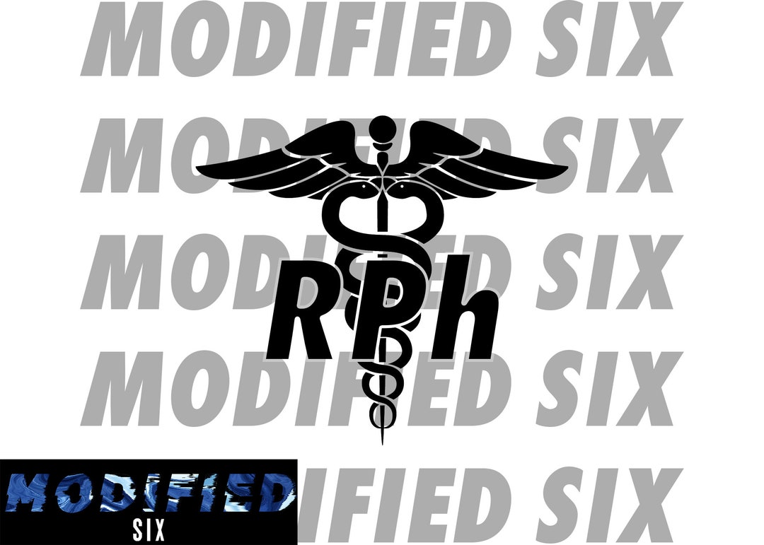 Rph Registered Pharmacist Style 1 Decal Caduceus Asclepius Technition ...