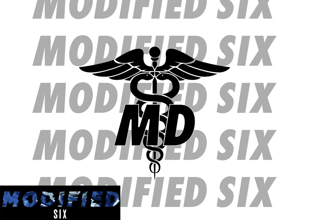 Medical Doctor MD Decal Car Caduceus Healthcare Worker Medicine Gift ...