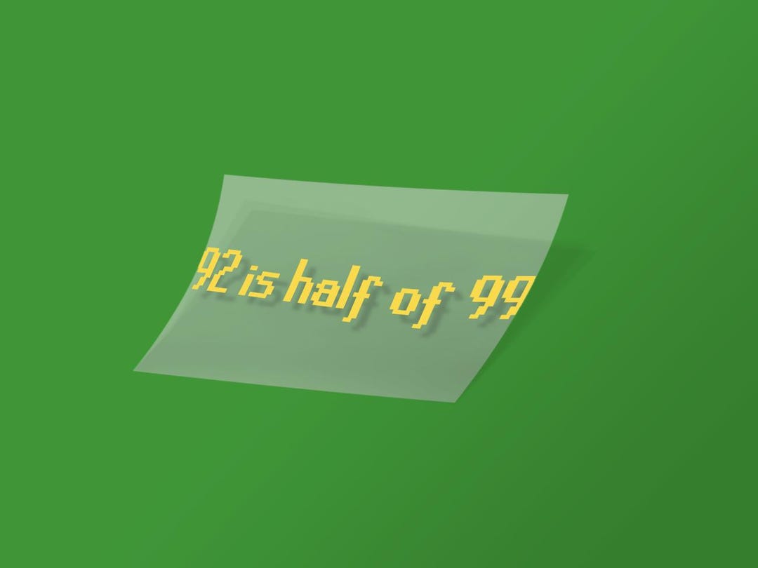 92 is Half of 99 OSRS Funny REFLECTIVE / Holographic Glitter / Oil ...