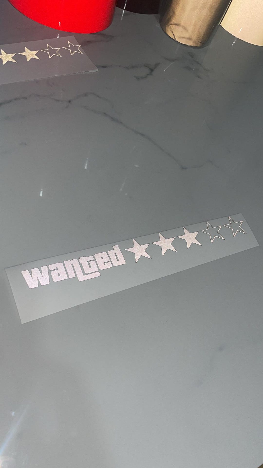 REFLECTIVE GTA Wanted Level 1 2 3 4 5 Stars Sticker Laptop Car Truck ...
