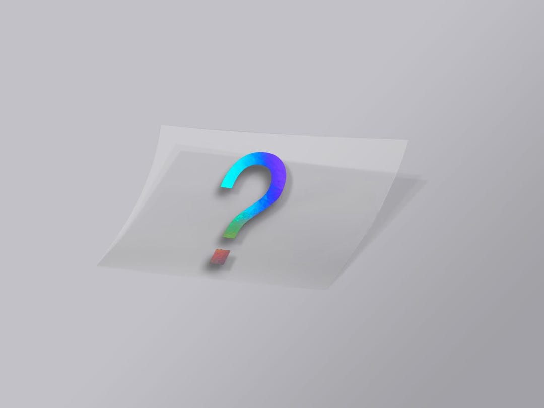 Question Mark Decal 55 Colors Oil Slick, Reflective, Holographic ...