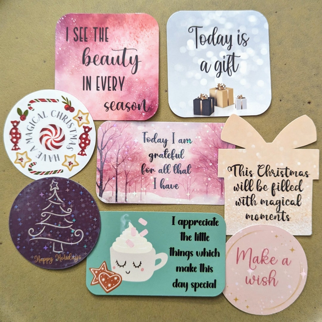 Magical Christmas Sticker Pack, 8 Festive and Uplifting Vinyl Stickers ...