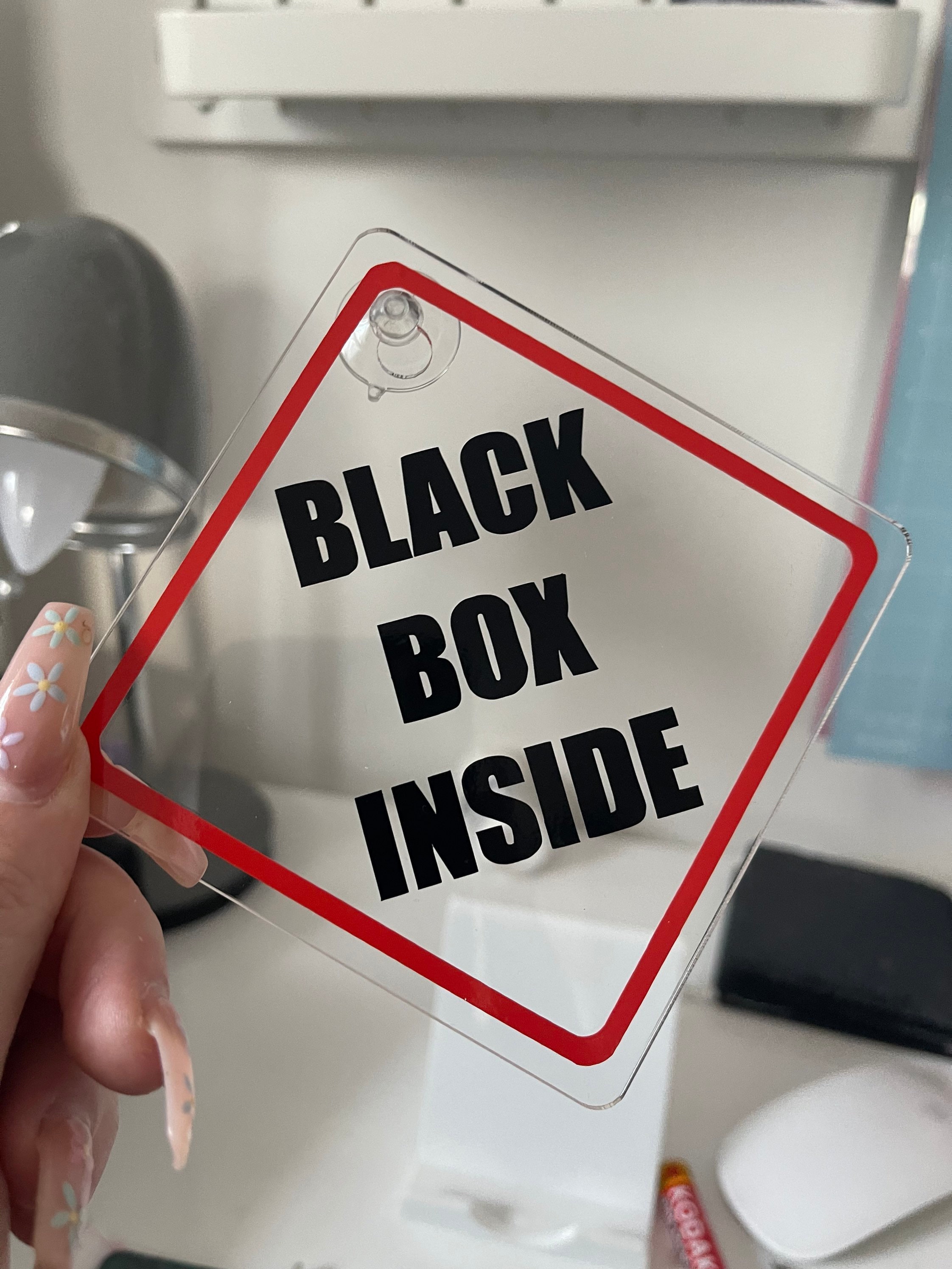 Black Box Sticker Alternative Black Box Inside Car Sign With - Etsy UK