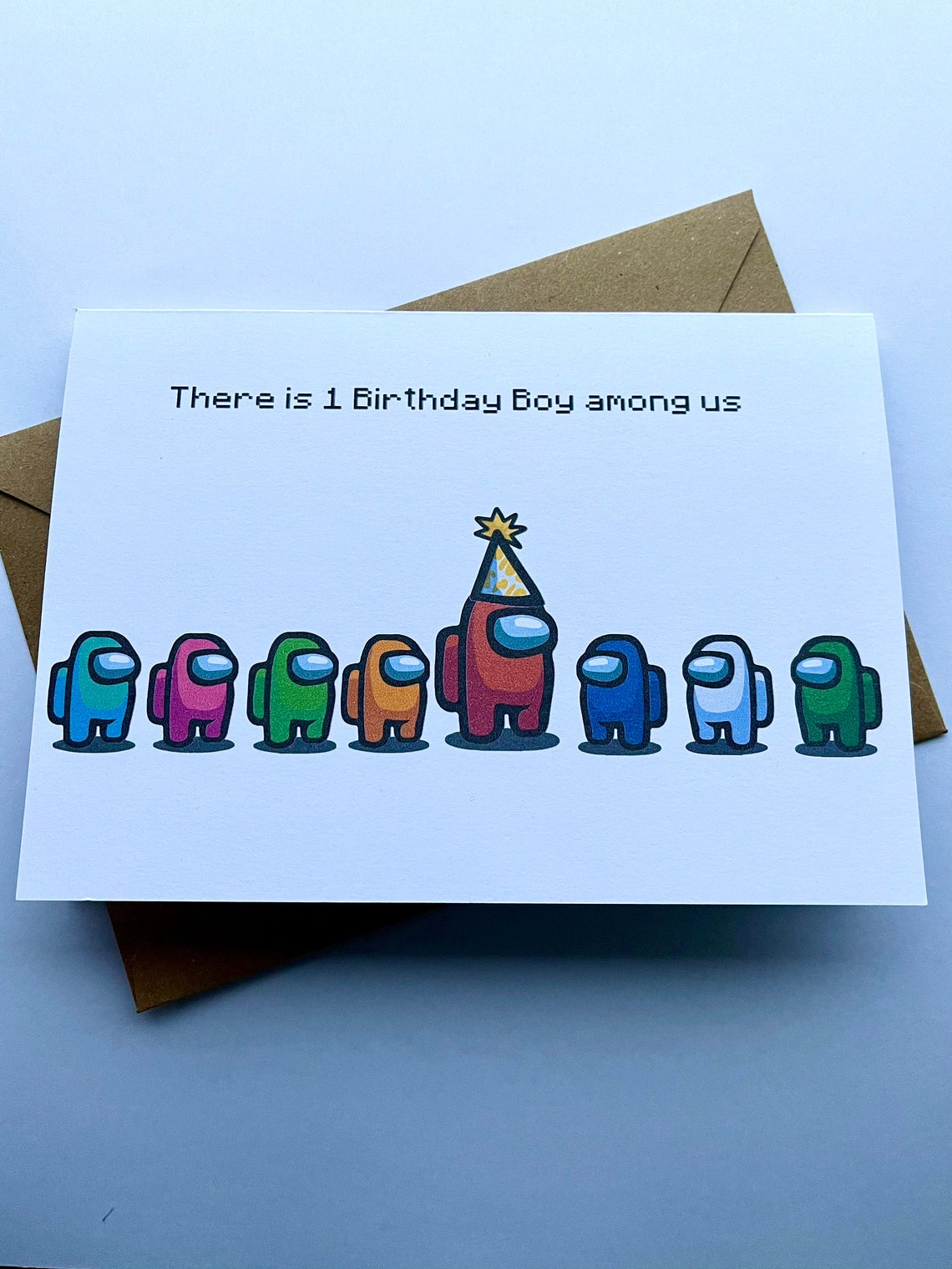 Among Us Card Personalised Birthday Card Print Gamer | Etsy