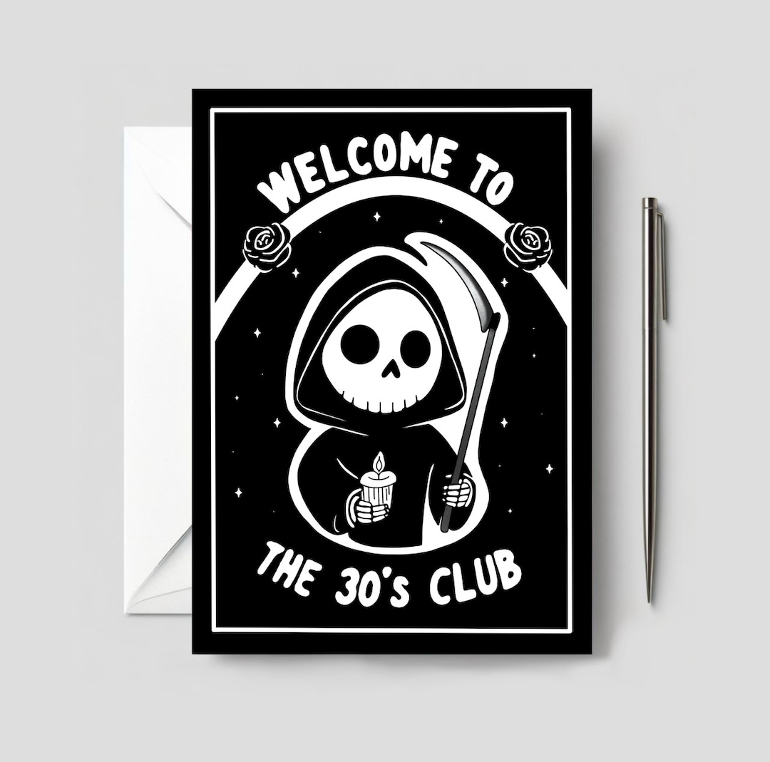 30th Birthday Card, Welcome to the 30s Club, Death to Twenties, Funny ...