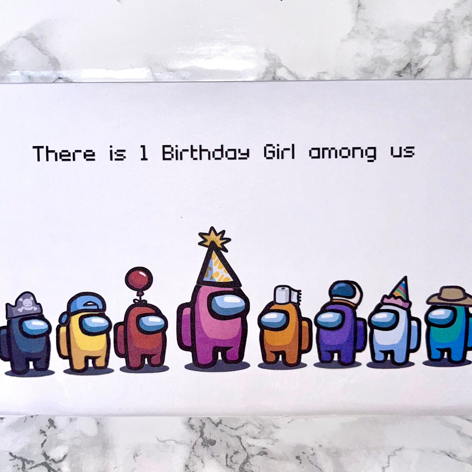 Among Us Card Personalised Birthday Card Print Gamer - Etsy