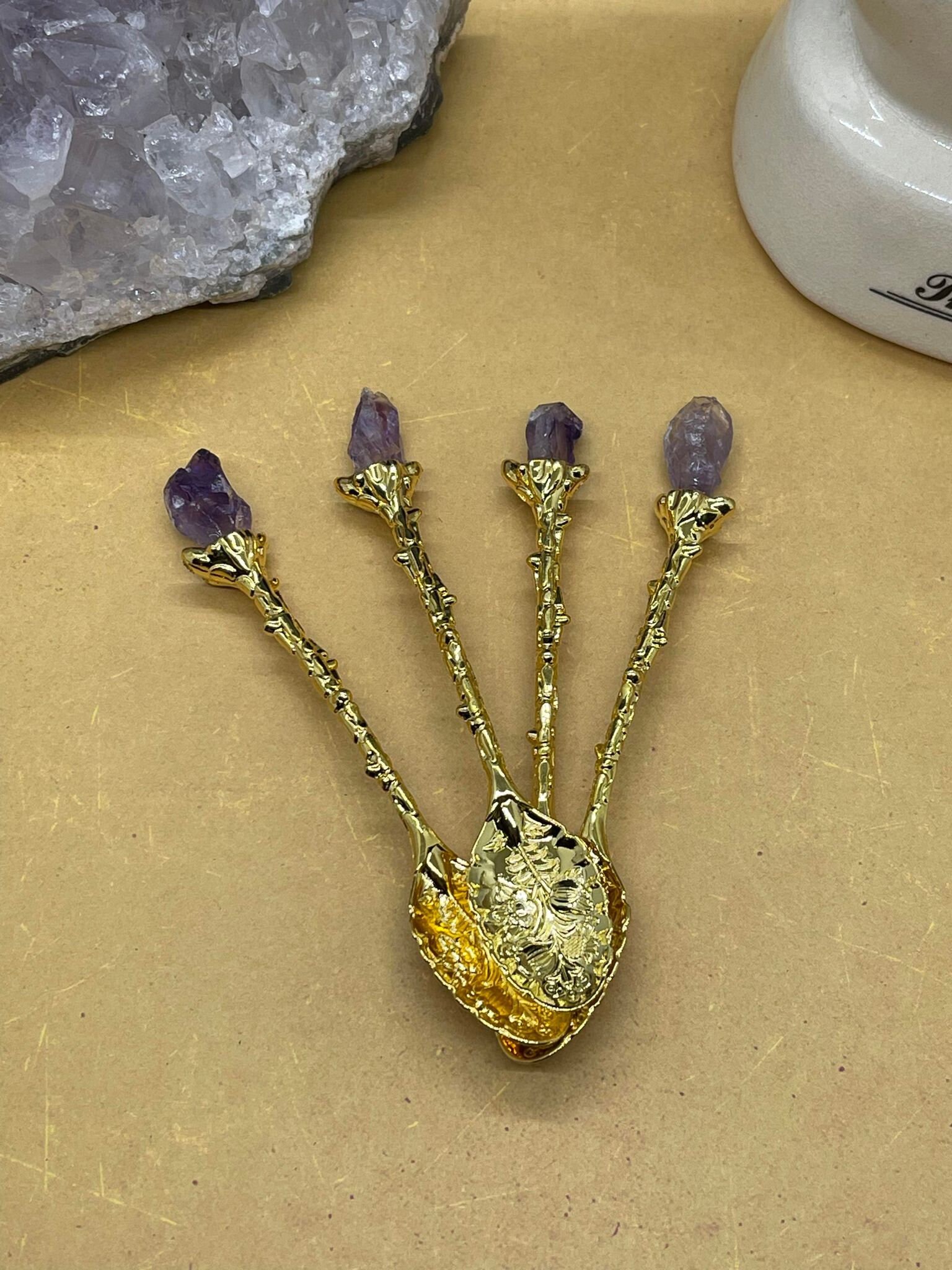Amethyst Crystal Witches Spoon for Spices Coffee Tea - Etsy