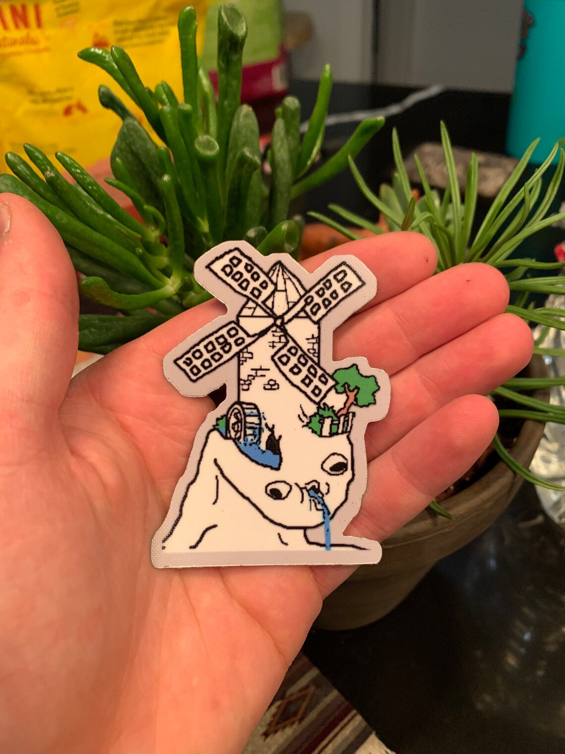 Brainlet Meme (water Mill) Vinyl Sticker (100% Waterproof) - Etsy