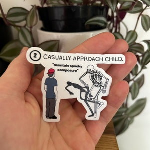 Casually Approach Child Skeleton Meme Vinyl Sticker (100% Waterproof ...