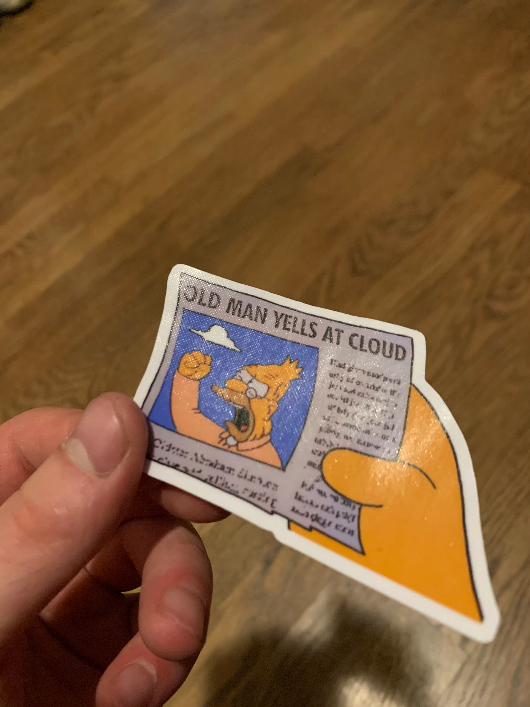 Abe Simpson Old Man Yells At Cloud Vinyl Sticker 100% | Etsy