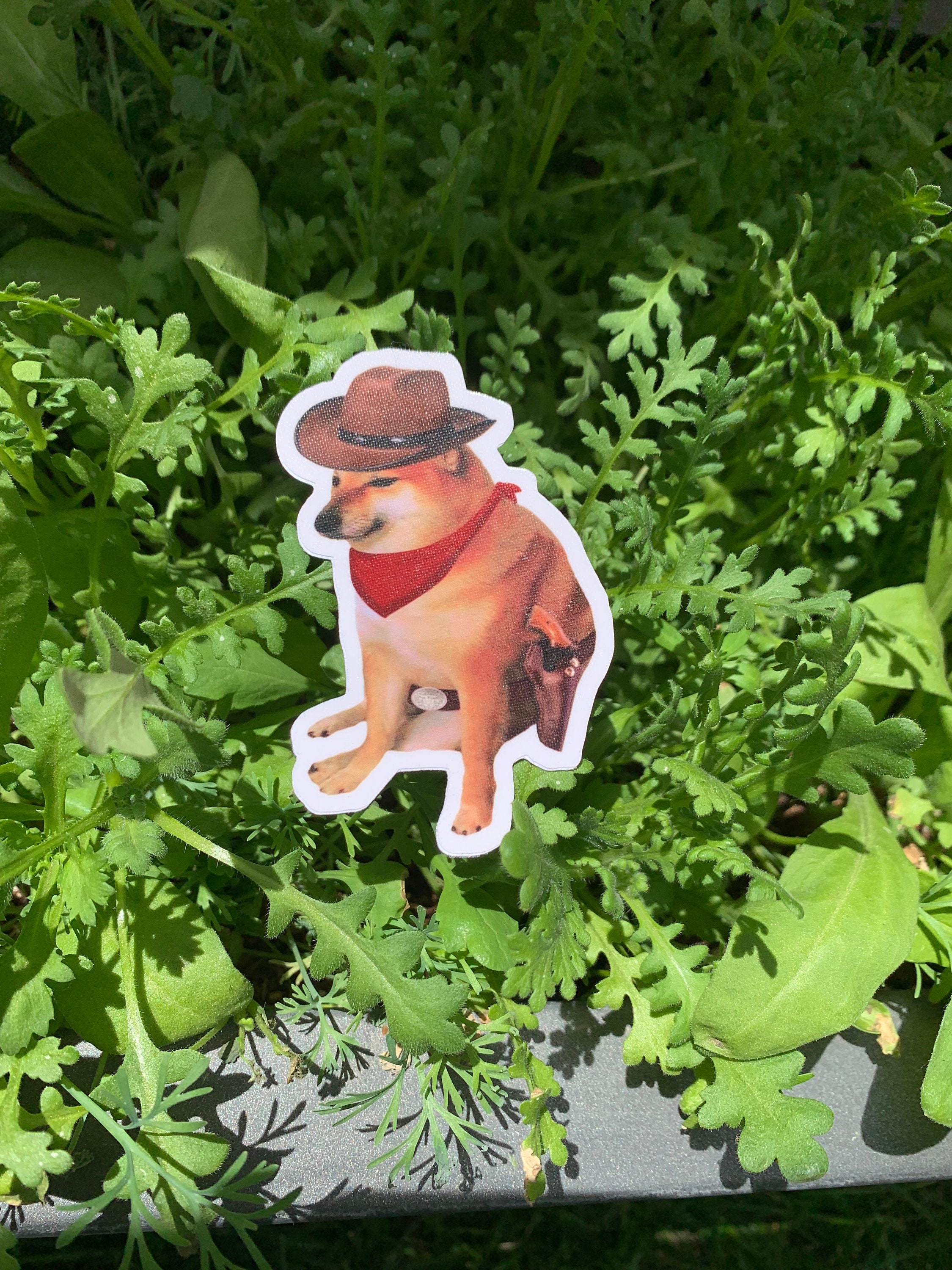 Cowboy Cheems Non Animated Vinyl Sticker 100% Waterproof - Etsy Finland