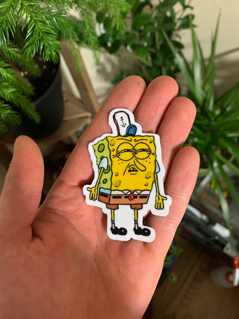 Spongerobert Confused Meme Vinyl Sticker (100% Waterproof) - Etsy