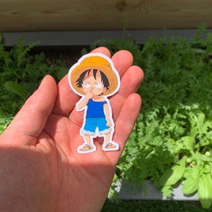Monkey D. Luffy Picking Nose as Child Vinyl Sticker (100% Waterproof ...