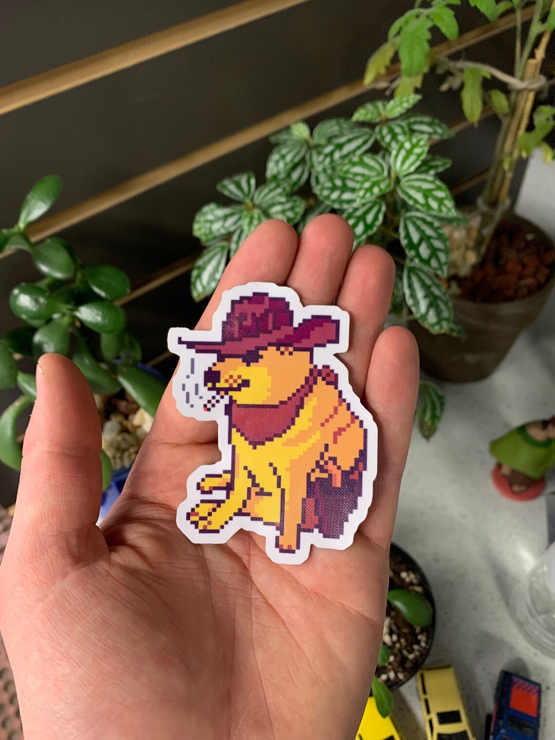 Animated Cowboy Cheems Vinyl Sticker 100% Waterproof - Etsy Australia