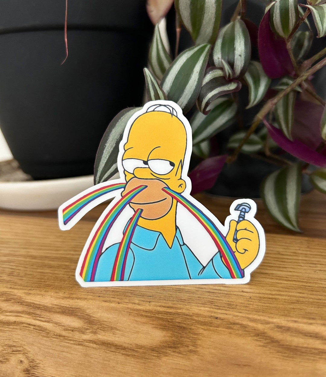 Rainbow Shaving Homer Vinyl Meme Sticker (100% Waterproof) - Etsy